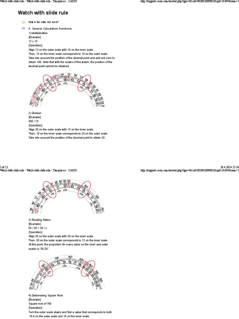 Watch With Slide Rule - Watch With Slide Rule - Timepieces - CASIO PDF ...