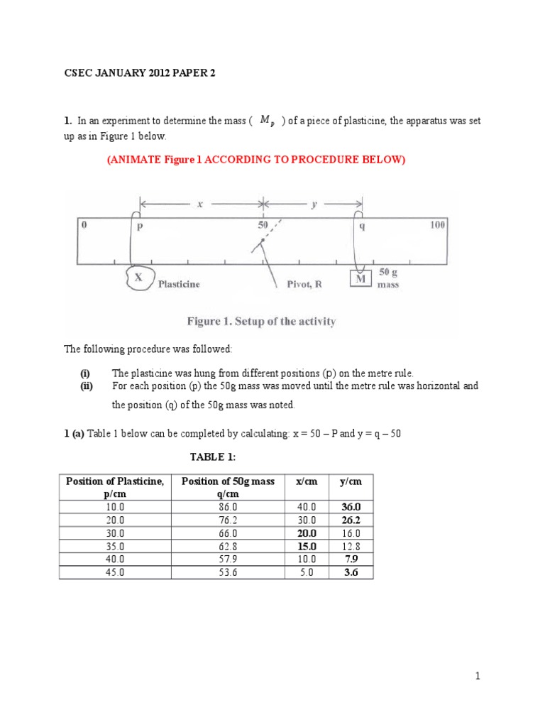 CSEC January 2012 Physics Paper 2 | PDF | Waves | Cartesian Coordinate ...