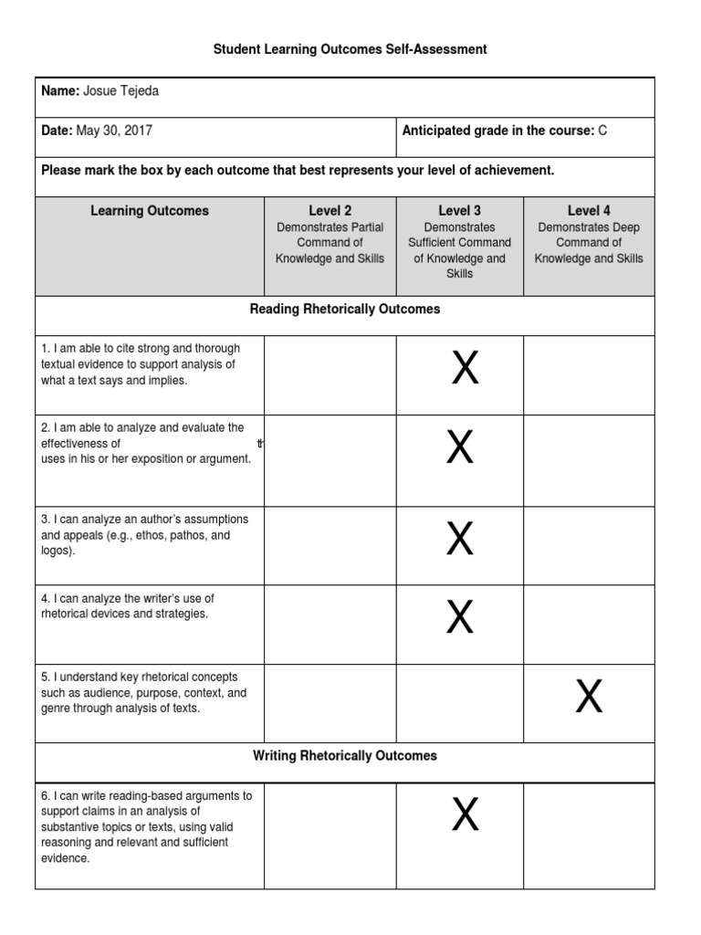 Josuetejeda Studentlearningoutcomesself Assessment | Download Free PDF ...