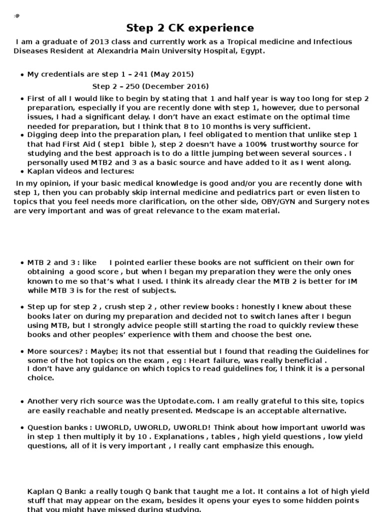 Step 2 CK Experience | PDF | Test (Assessment) | Medicine