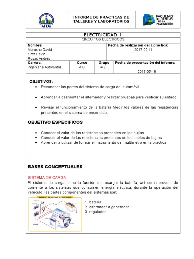Informe Practica | PDF | Corriente eléctrica | Inductor