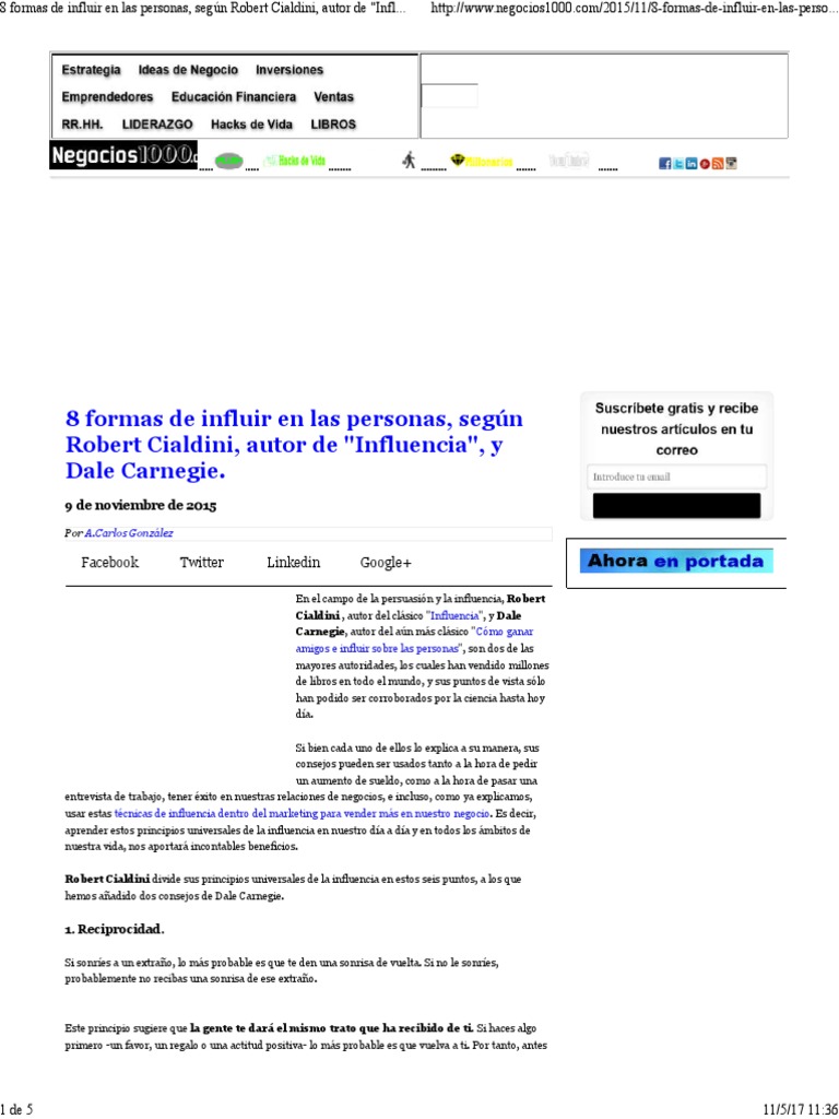 8 Formas de Influir en Las Personas, Según Robert Cialdini, Autor de ...