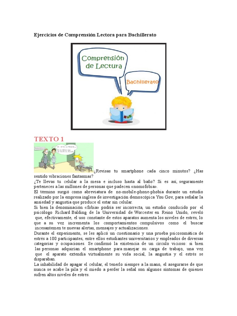 Ejercicios de Comprensión Lectora para Bachillerato | PDF | Leonardo Da Vinci | Pseudociencia