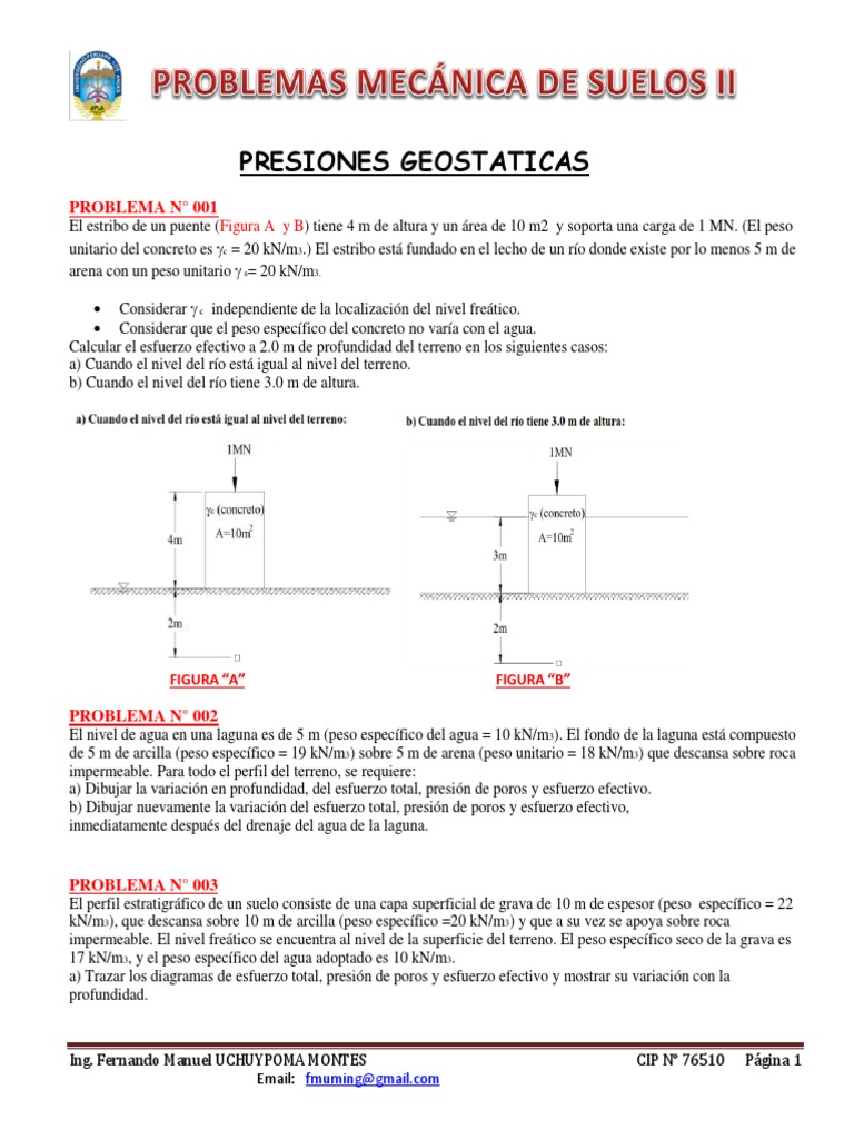Presiones Geostaticas | PDF | Agua subterránea | Presión