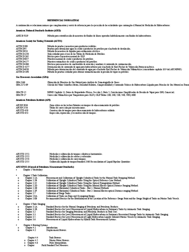Normas API | PDF | Medición de flujo | Petróleo