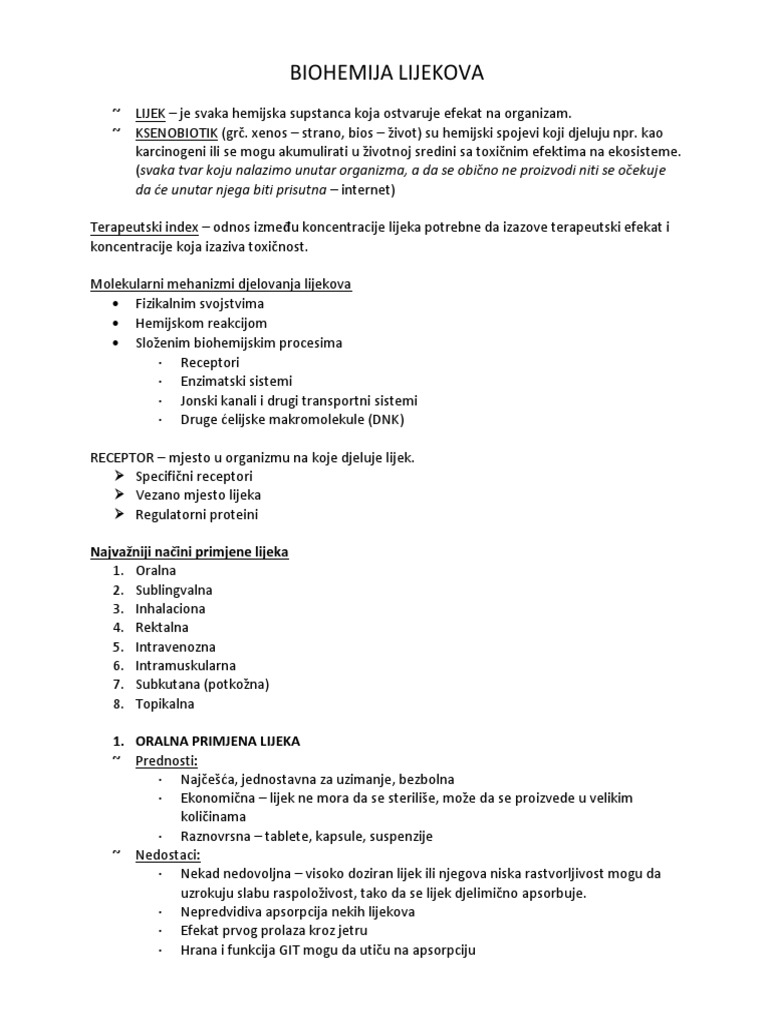 Biohemija Lijekova | PDF