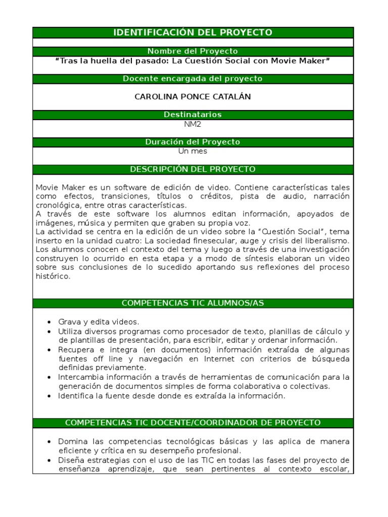 Proyecto Movie Maker | PDF | Tecnología de información y comunicaciones | Maestros