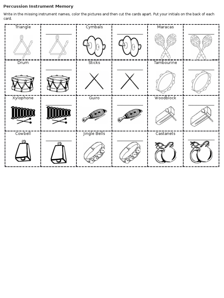 Classroom Percussion Instrument Memory | PDF