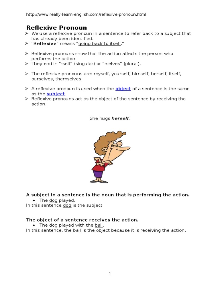 Reflexive Pronouns Chart Spanish