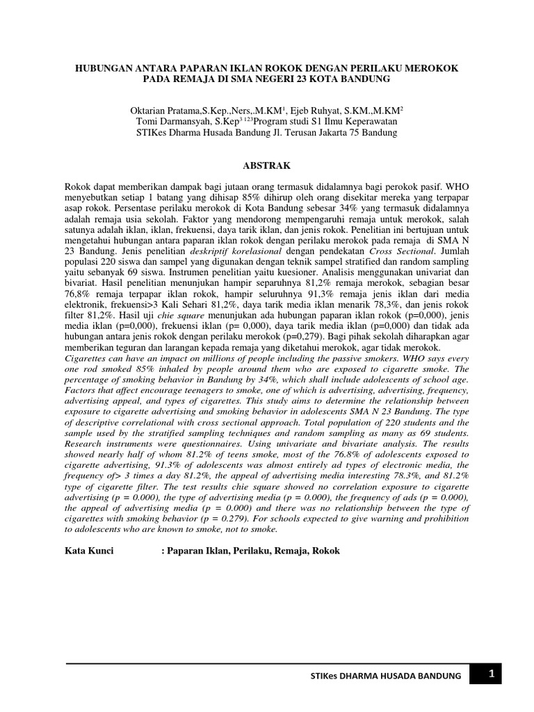 Perilaku Merokok Pada Remaja | PDF