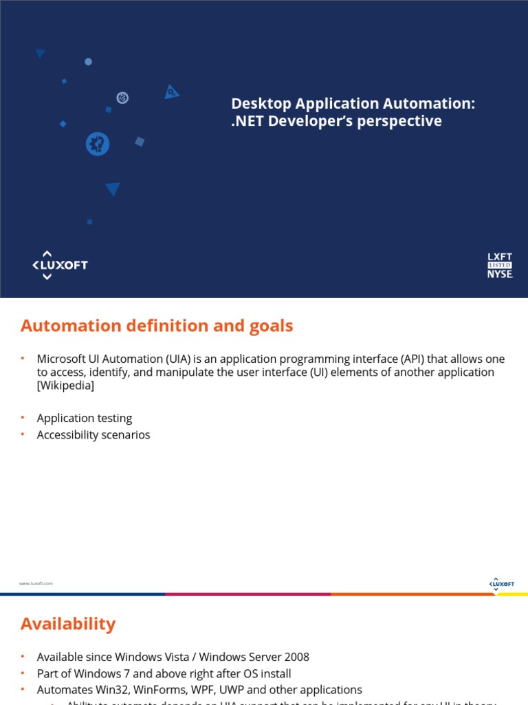 UIAutomation Slides | PDF | Computing Platforms | Microsoft Windows