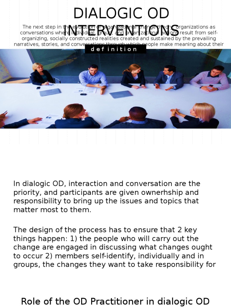 Dialogic Organizational Development: Fostering Emergent Change through Community Conversations ...