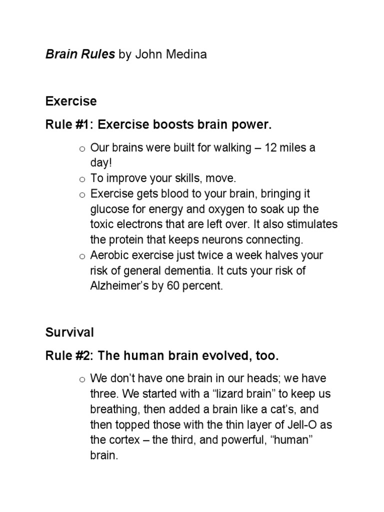 Brain Rules: Boost Brain Power | PDF | Long Term Memory | Memory