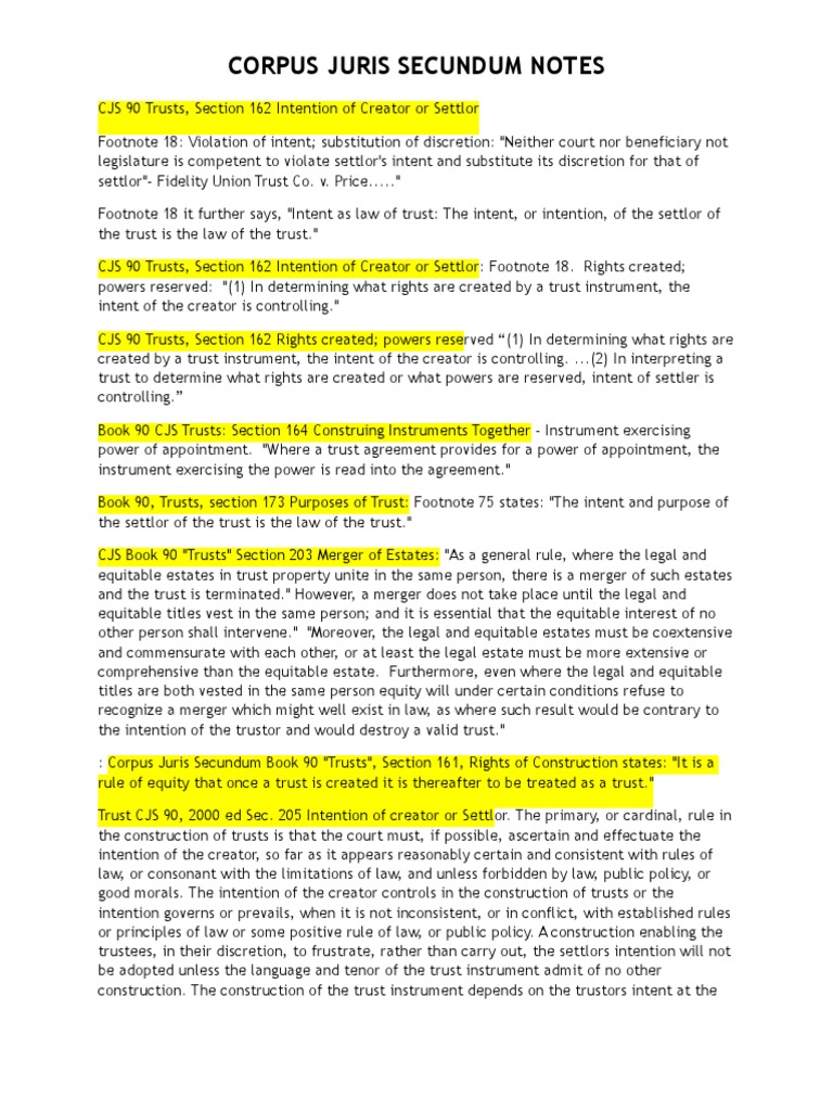 Corpus Juris Secundum | PDF | Trust Law | Equity (Law)