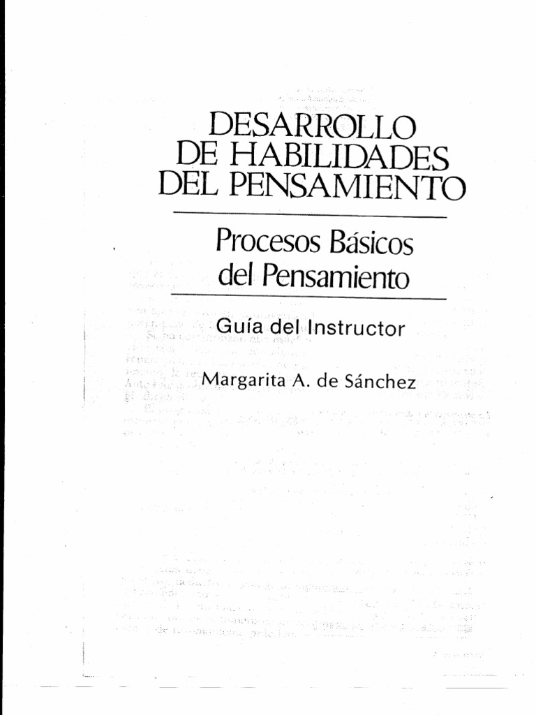 Desarrollo de Habilidades Basicas Del Pensamiento 1 PDF | PDF