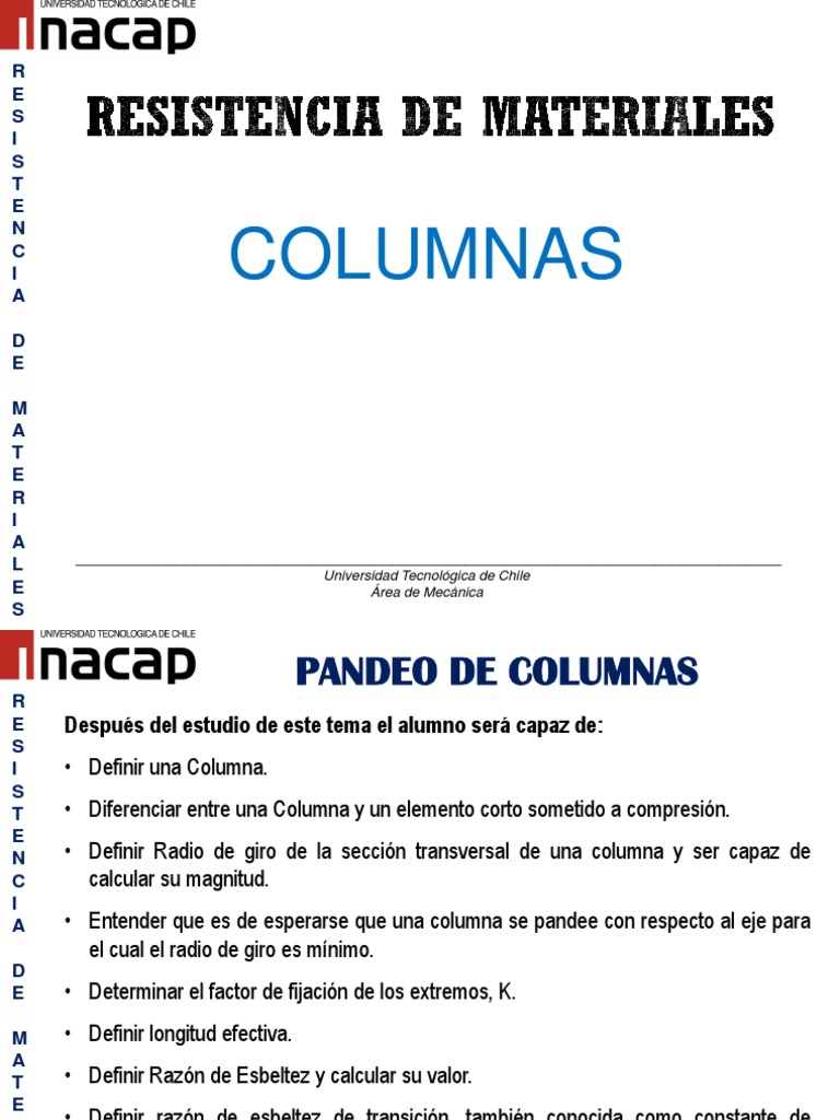 Cap. 07 Pandeo de Columnas | Pandeo | Física y matemáticas