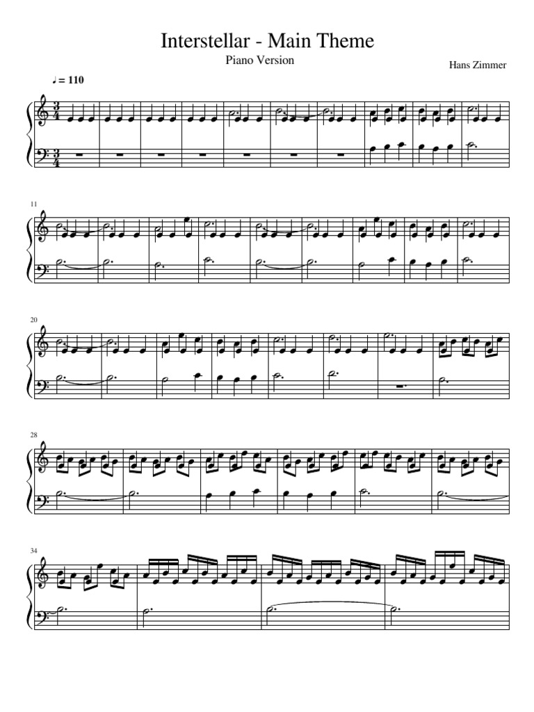 Interstellar - Main Theme | PDF | Leisure