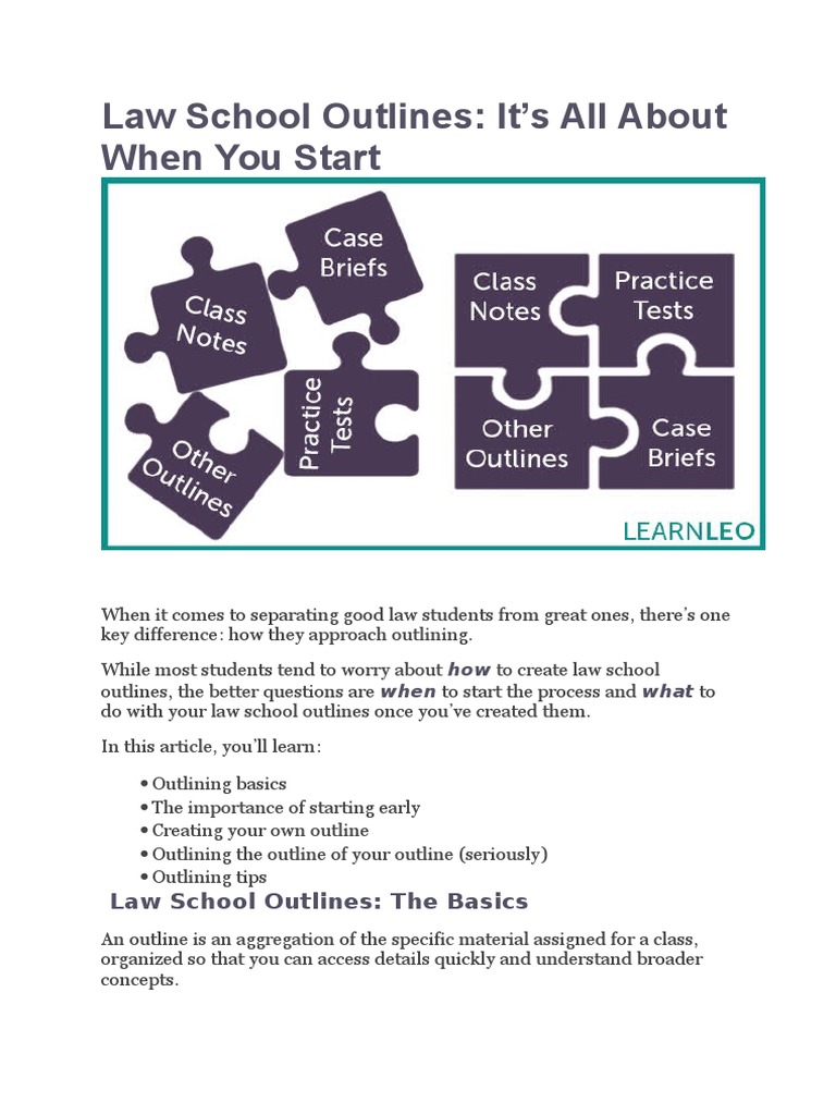Law School Outlines: It's All About When You Start | PDF | Test ...