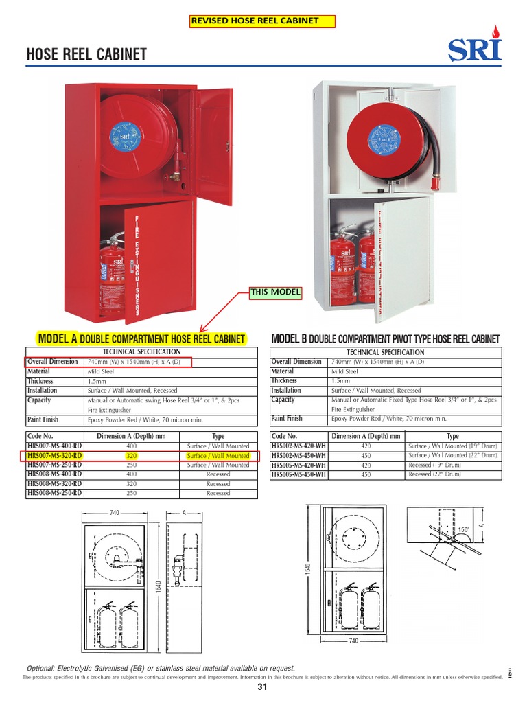 Fire Hose Reel Cabinet Specifications | PDF | Wall