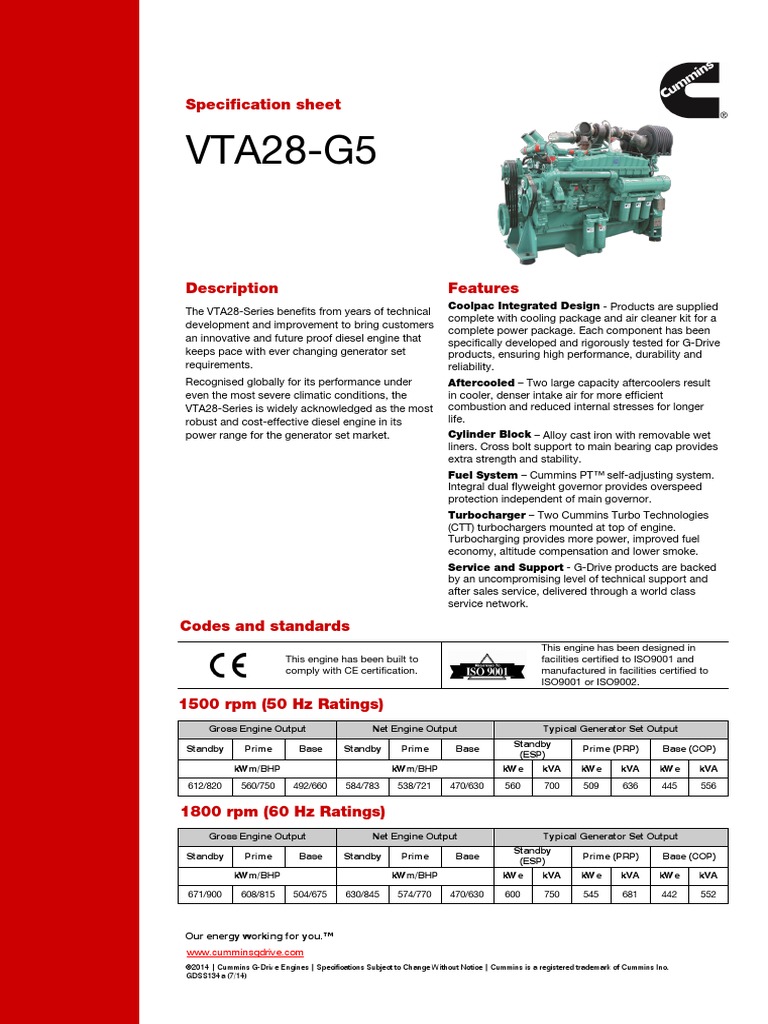 Vta28 G5 | PDF | Turbocharger | Diesel Engine