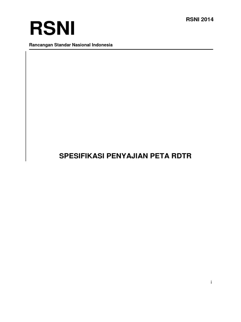 RSNI - Spesifikasi Penyajian Peta RDTR PDF | PDF
