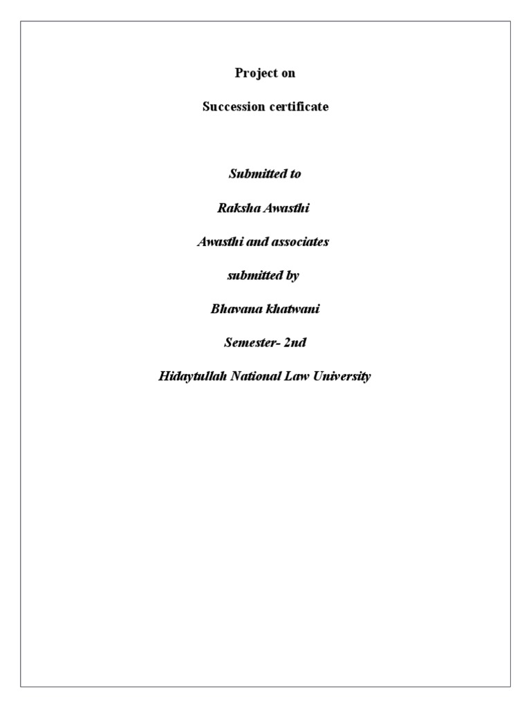 What Is Succession Certificate | PDF | Probate | Jurisdiction