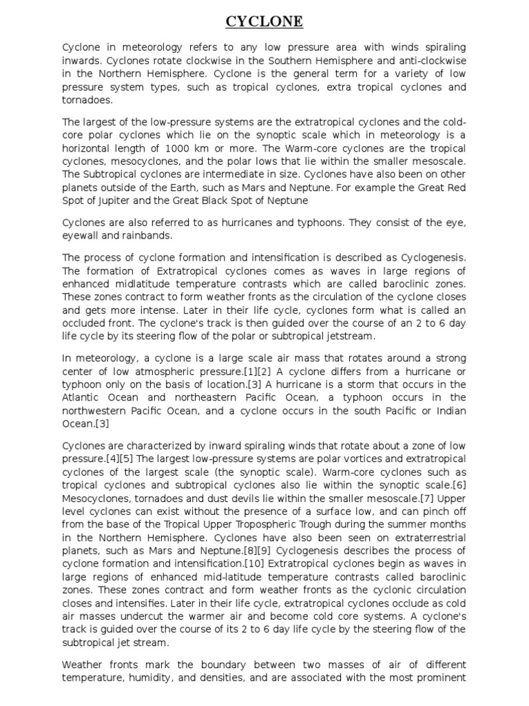 Cyclone Project | PDF | Cyclone | Tropical Cyclones