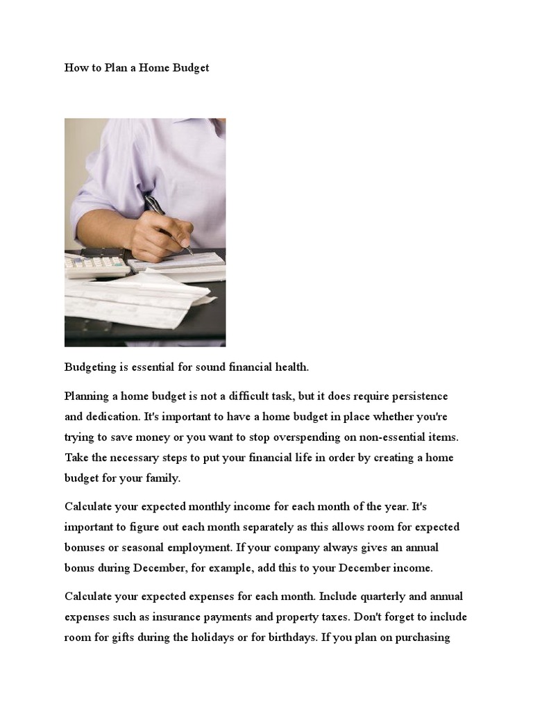 How To Plan A Home Budget | Download Free PDF | Financial Plan | Debits ...