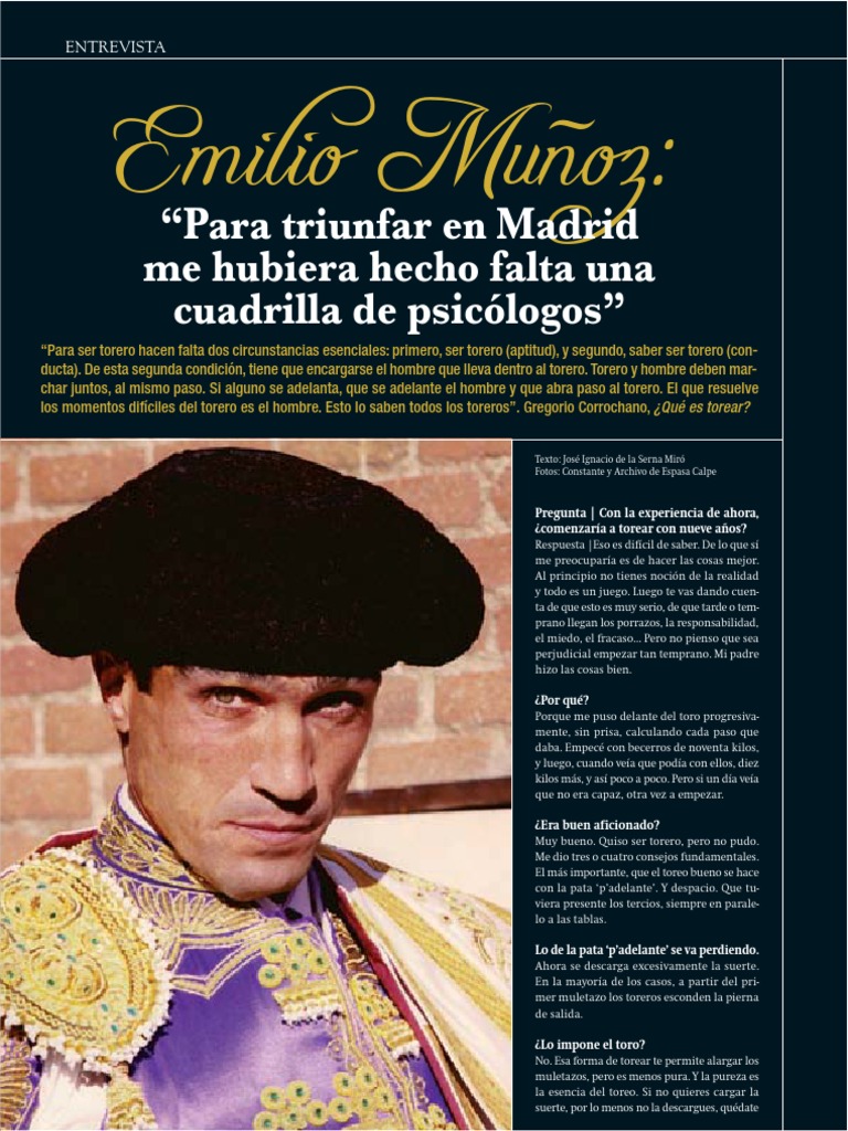 Emilio Muñoz | Toreo | Ganado