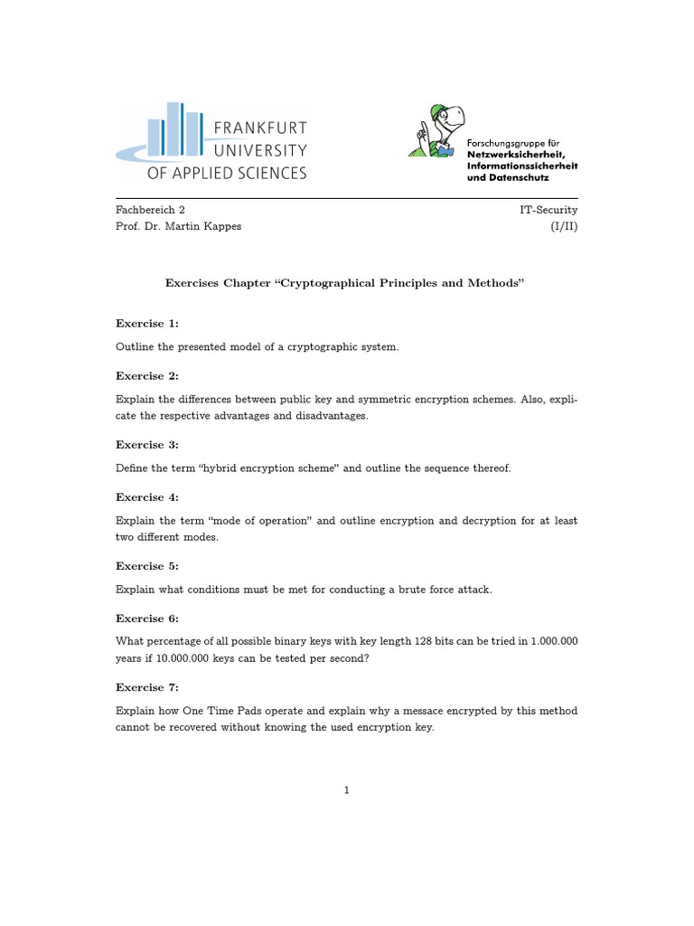 Chapter 2 Ex | PDF | Key (Cryptography) | Espionage Techniques