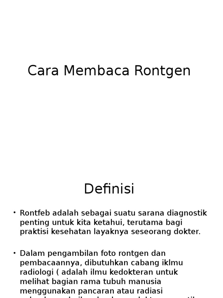 Cara Membaca Rontgen | PDF
