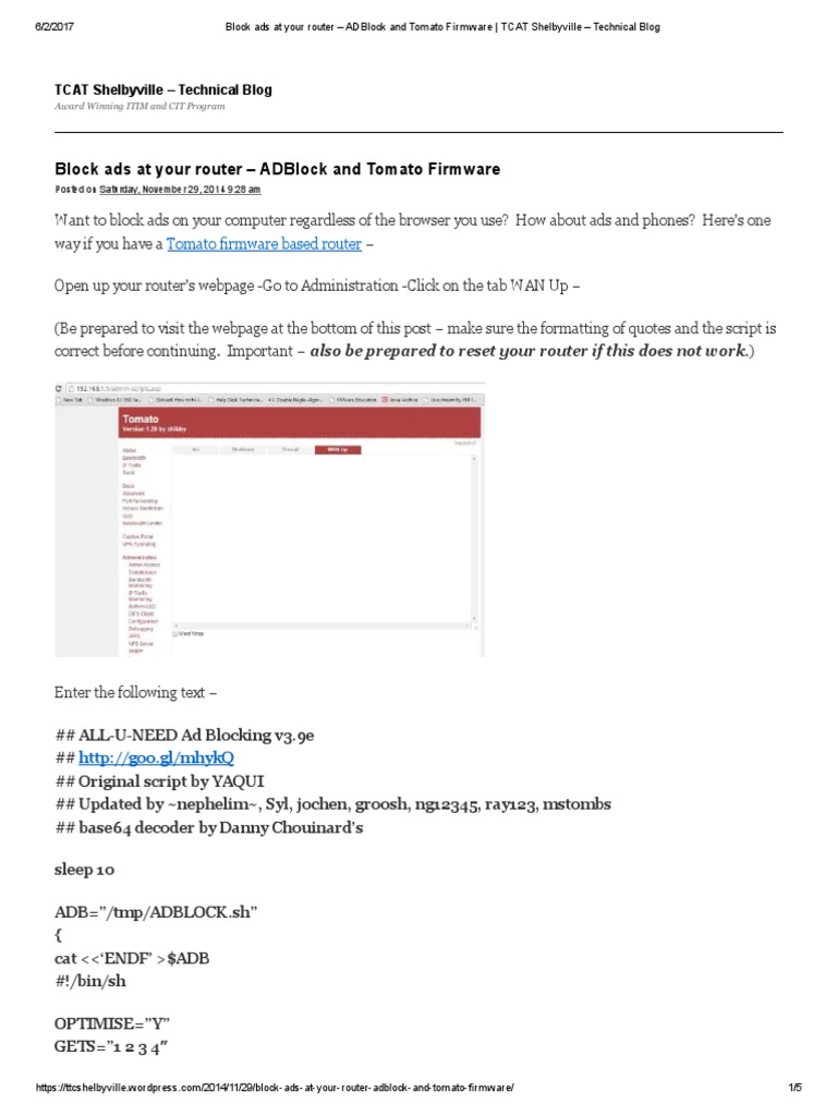 Block Ads at Your Router - ADBlock and Tomato Firmware | Download Free ...