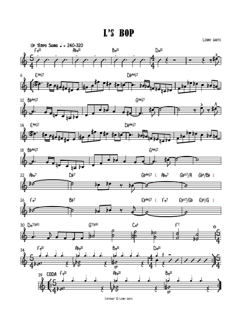 L's Bop - Lead Sheet PDF | PDF