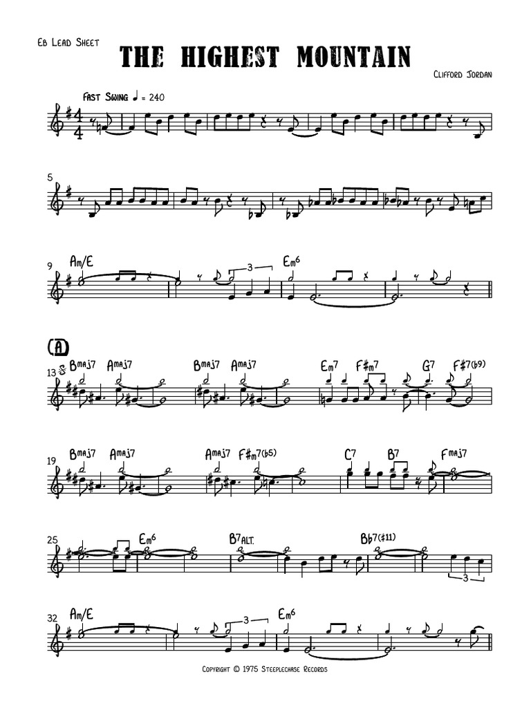 The Highest Mountain - Eb Lead Sheet PDF | PDF