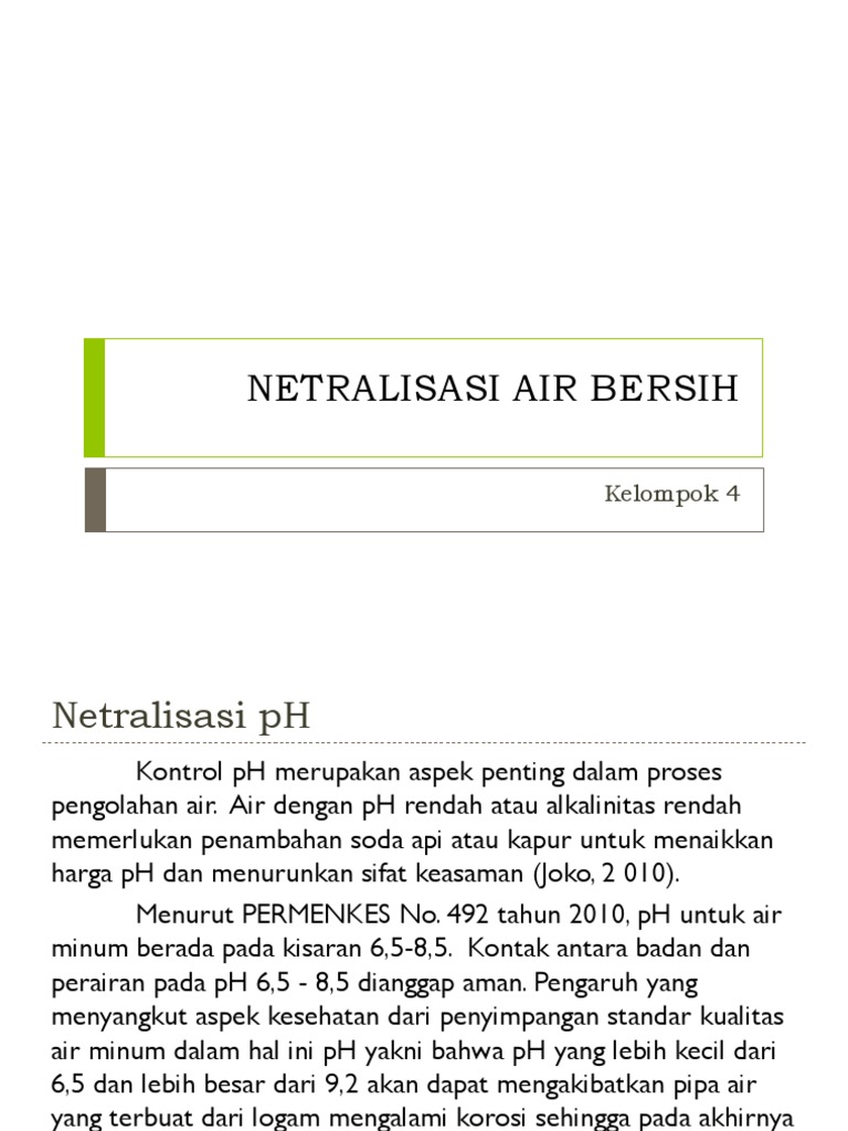 Netralisasi Air Bersih | PDF