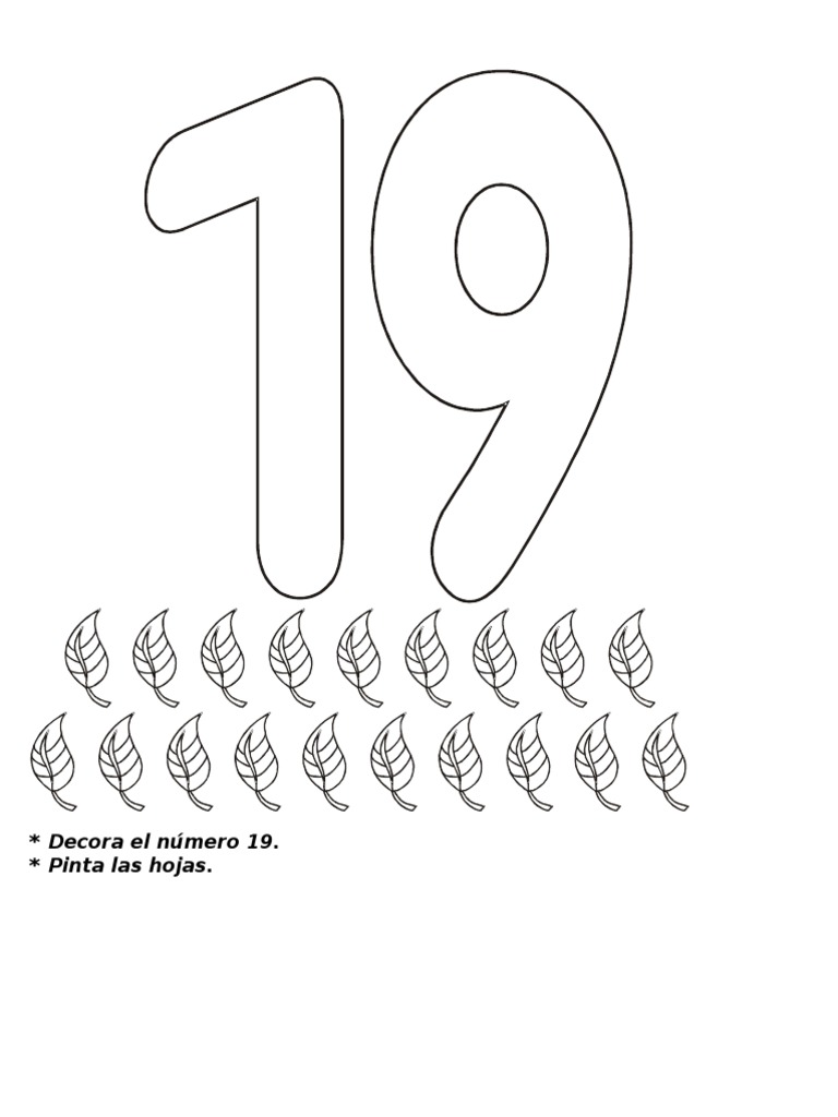 Actividades del Número 19 para Preescolar | PDF