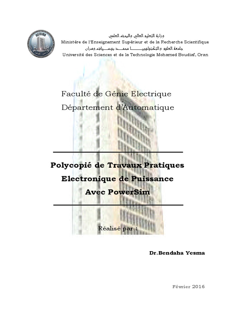 TP Travaux Pratiques PSIM PDF | PDF | Redresseur | Électromagnétisme
