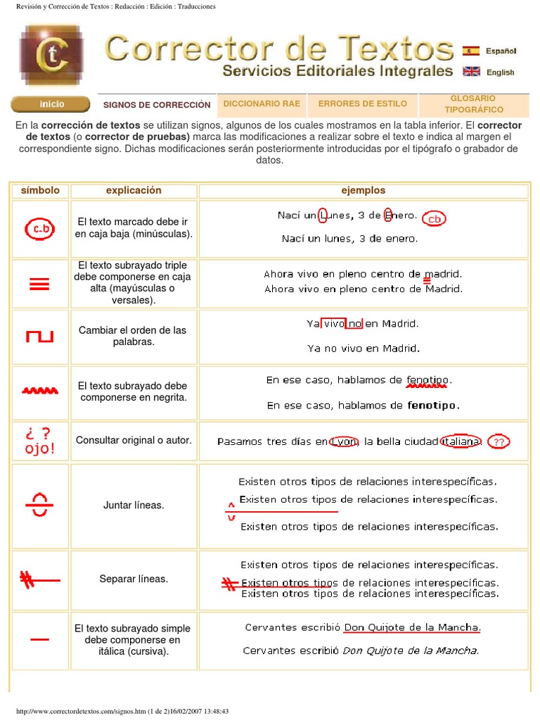 Corrector de Textos | Edición de copia | Impresión