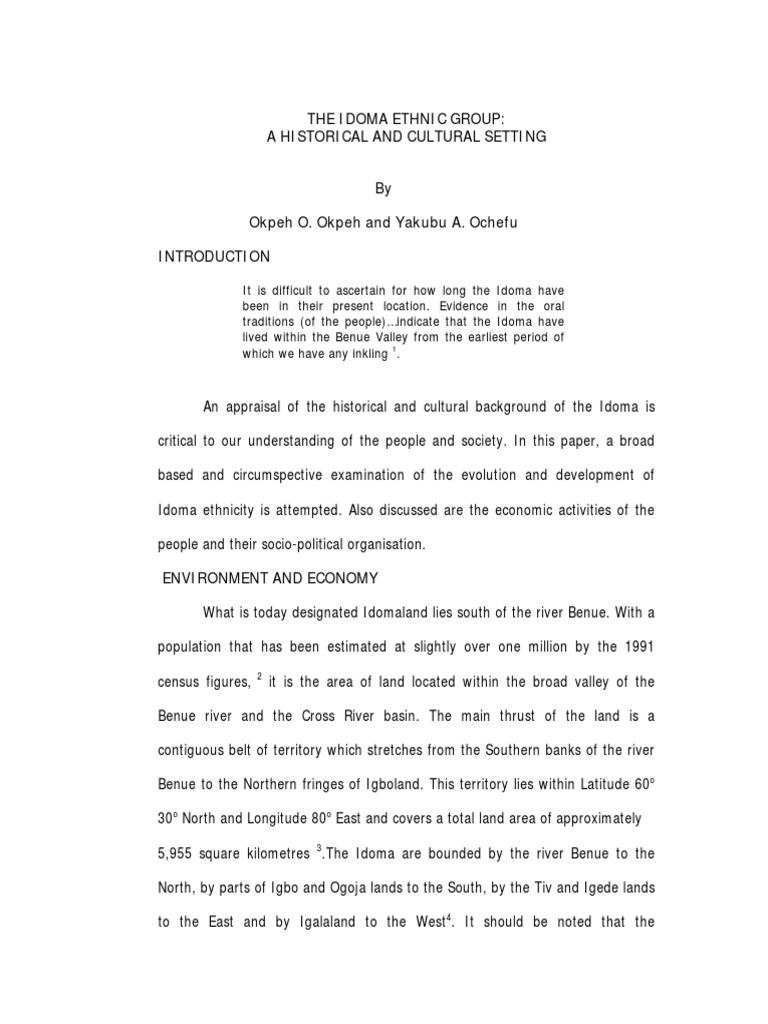 The Idoma Ethnic Group PDF | PDF | Wet Season | Agriculture