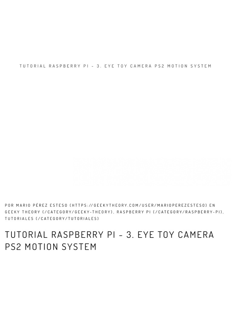 Tutorial Raspberry Pi 3: Eye Toy PS2 | PDF | Raspberry Pi | Firefox