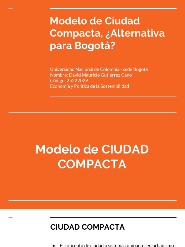 Modelo de Ciudad Compacta para BOGOTA | PDF | Bogotá | Sustentabilidad
