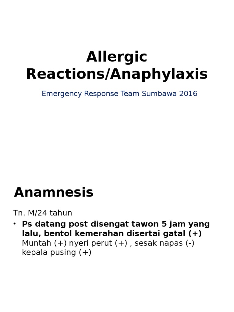 Anaphylaxis Emergency Response Guide | PDF | Rtt | Medical Specialties