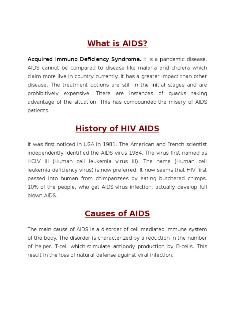 Project on Aids | Hiv/Aids | Virus