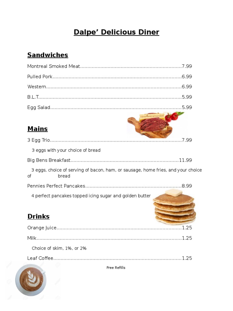 Resturaunt Menu | PDF | Cooking, Food & Wine | Home & Garden