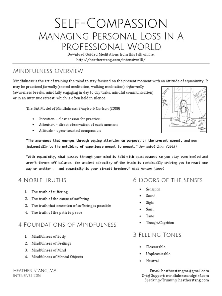 Self Compassion Handout Bereavement Group 2 2016 | PDF | Relaxation ...