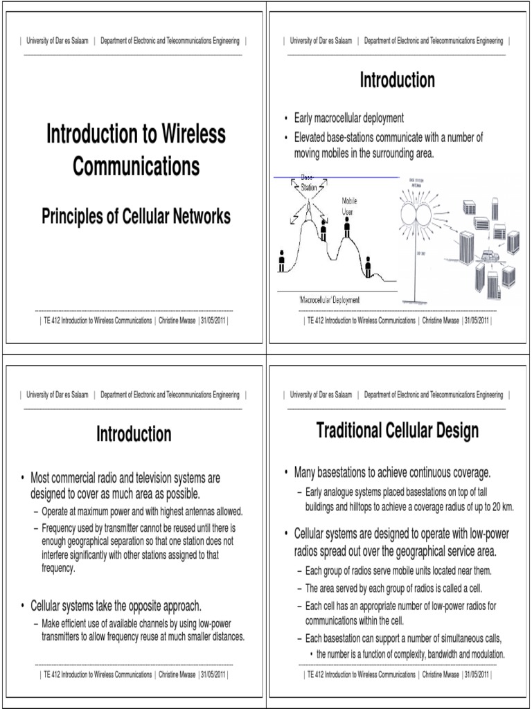 Principles of Cellular Networks | PDF | Cellular Network | Signal To ...