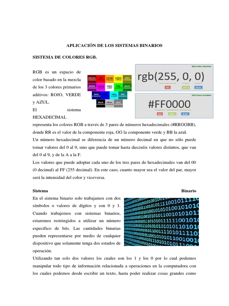 Aplicacion de Los Sistemas Digitales | Descargar gratis PDF | Color | Modelo de color Rgb
