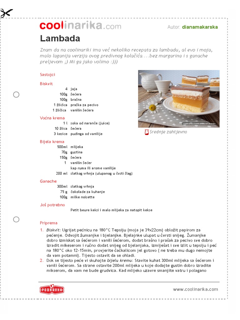 Lambada (Recept) | PDF