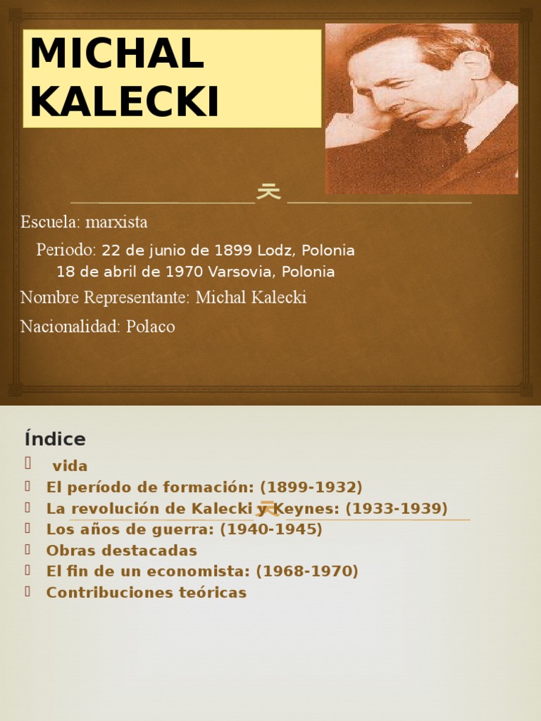 Michal Kalecki Mejorado | PDF | Teorías económicas | Economias
