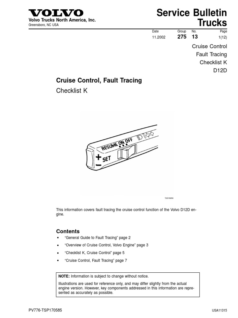 Cruise Control, Fault Tracing | PDF | Switch | Electrical Connector